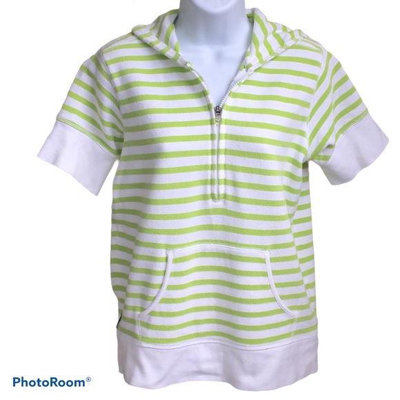 Kate Lord | Tops | Kate Lord Green Striped Hoodie Size M | Poshmark